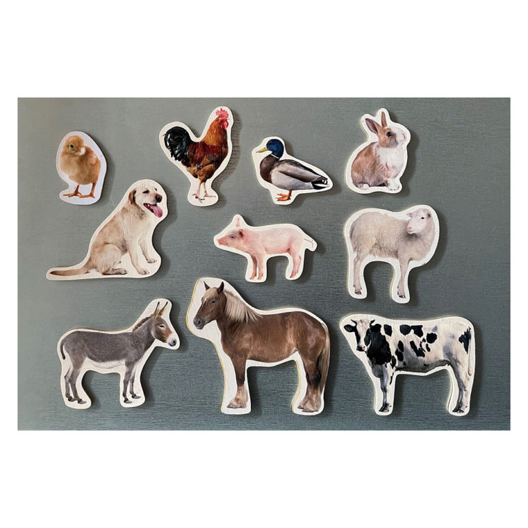 Bamboo Magnetic Pieces "Farm Animals" - Independent Living